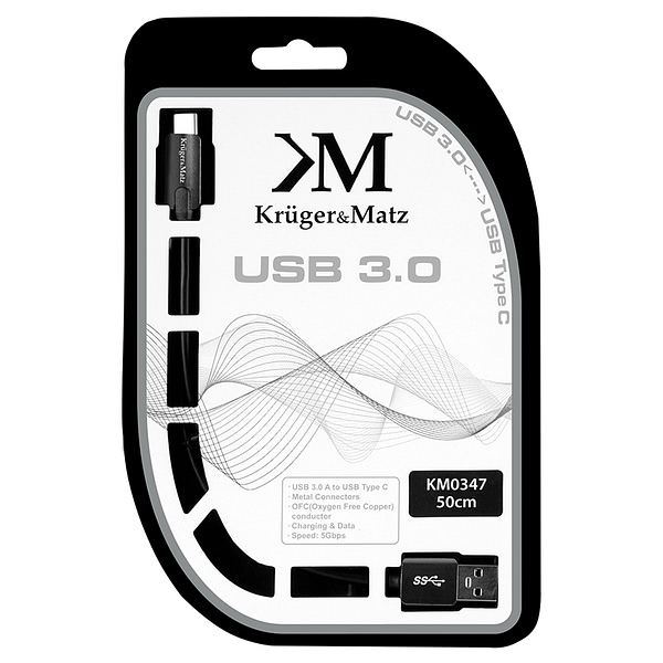 Cablu USB 3.0 cu USB Type C 0.5m Profesional Kruger&Matz – eKit RO ...