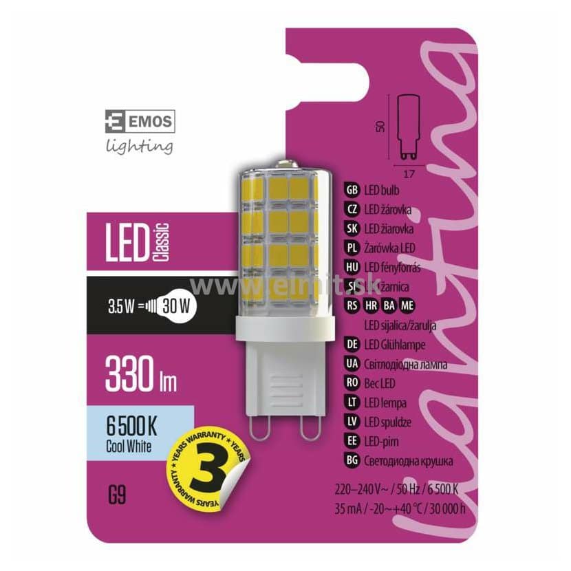 Bec LED G9 230V 3.5W 6500K alb rece 330lm EMOS – eKit RO Magazin Online ...